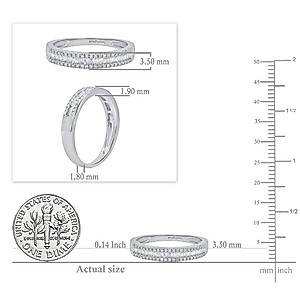 Dazzlingrock Collection 0.30 Carat (ctw) 10K Round & Baguette Diamond Ladies Wedding Band 1/3 CT, White Gold, Size 7
