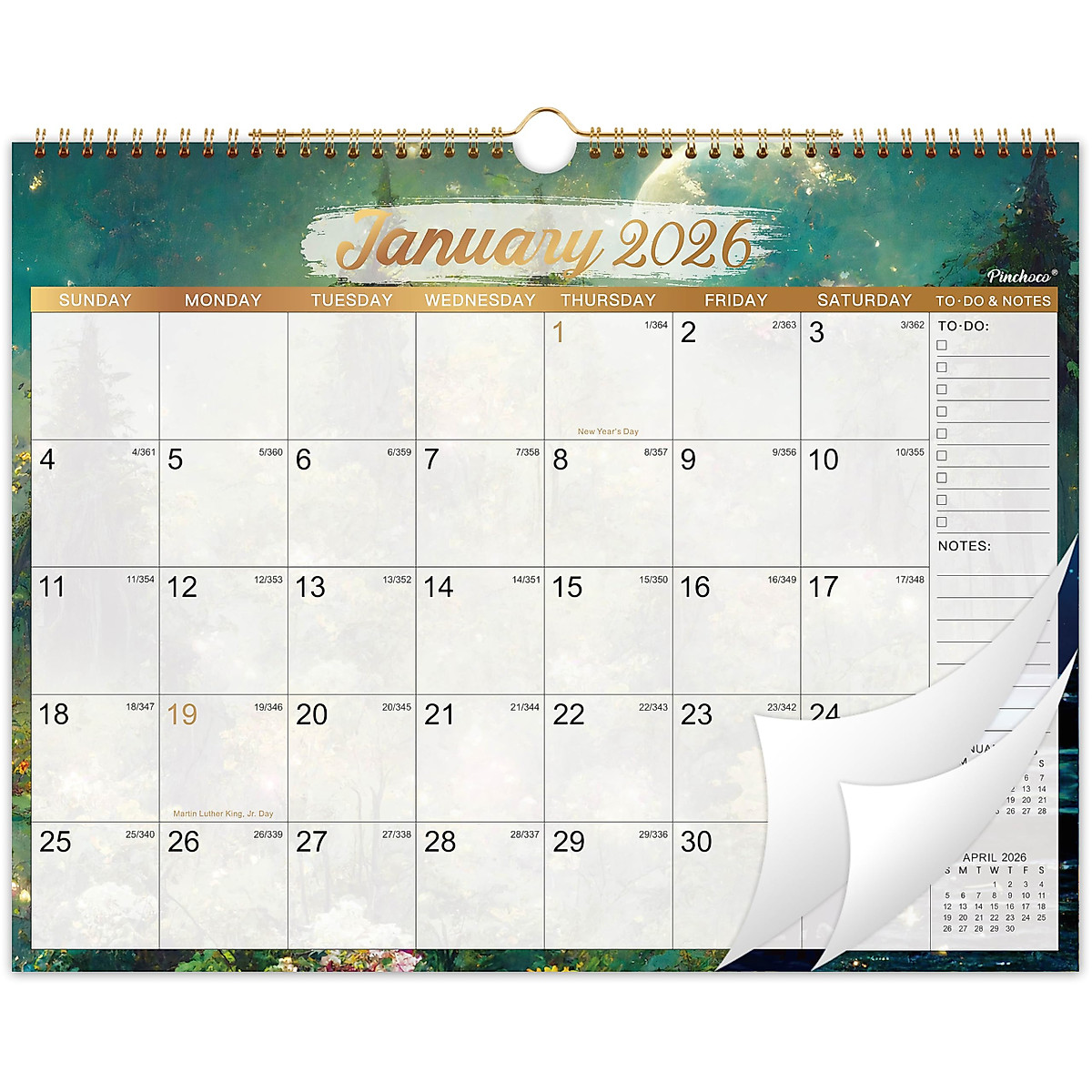2023-2024 wall Calendar - Calendar 2023-2024 with Julian Date, July 2023 - December 2024, Twin-Wire-Bound, 14.8”x 11.57”, Thick Paper Perfect for Organizing & Planning, 6 Different Background Patterns