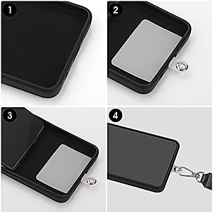 Cobee Universal Phone Tether Tab, Phone Lanyard Replacement Patches with Metal Ring Cell Phone Lanyard Tether Phone Case Lanyard Compatible with Cellphone Pads for Safety Drop Protection(8pcs, White)