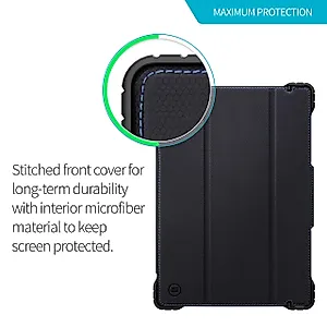 Gumdrop HideAway Folio Case Fits Apple iPad 10.2" (9th/8th/7th Gen) Designed for Office, Travel, Business and Professionals–Drop Tested, Rugged, Shockproof Bumpers for Reliable Device Protection–Black