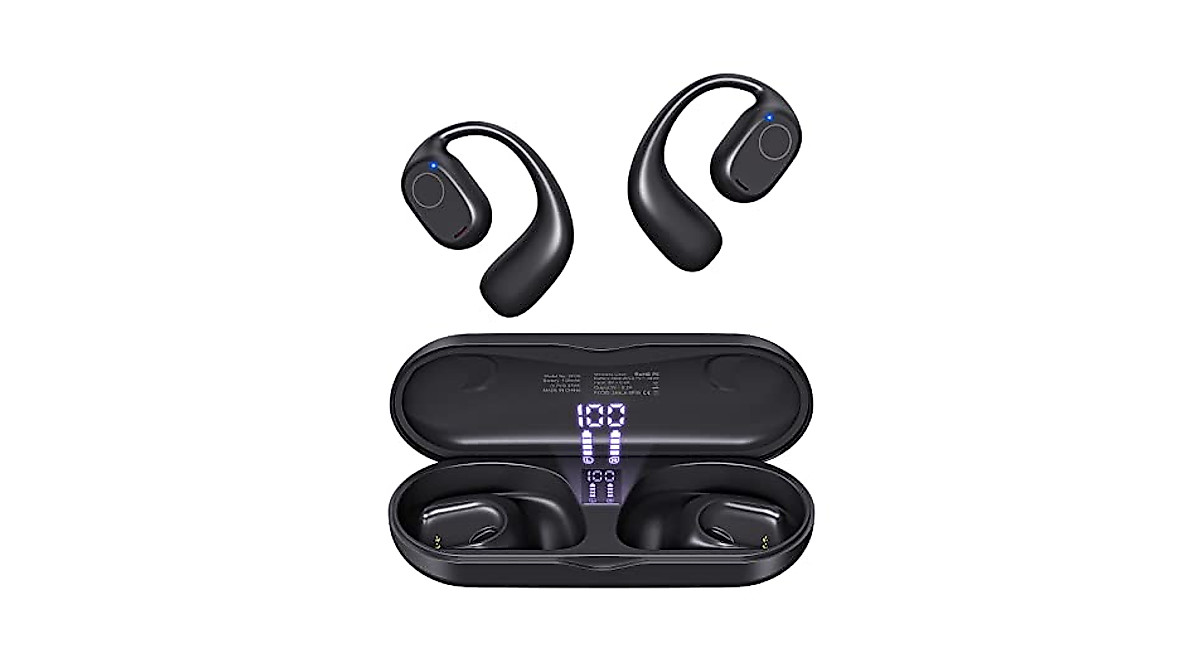 PSIER Open Ear Headphones - 40H Playtime & Bluetooth 5.3