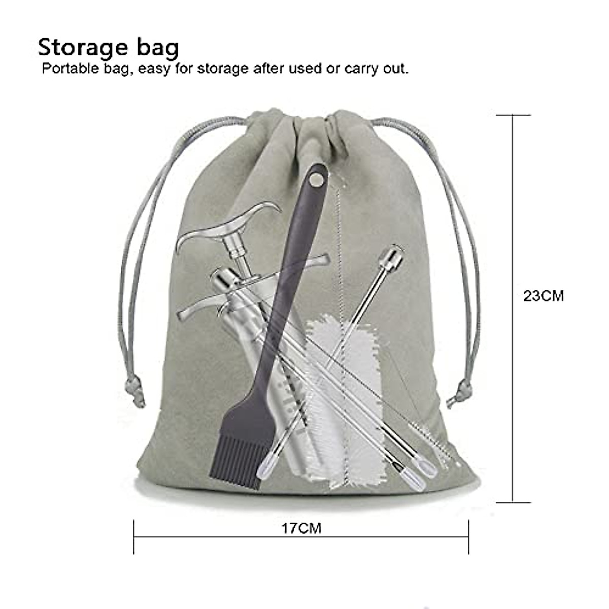 UikieGo 2oz Heavy duty 304 Stainless Steel Meat Marinade Injector Include User Manual (Paper Book) and BBQ Guide E-Book (PDF) for Smoker BBQ Grill Roast (Stoage Bag)