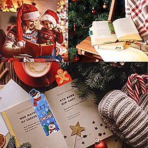 150Pieces Christmas Bookmarks Party Favor 30 Designs, Double Sided Christmas Holiday Bookmarks Christmas Character Bookmarks Santa Snowman Reindeer Christmas Tree for Students Christmas Favors
