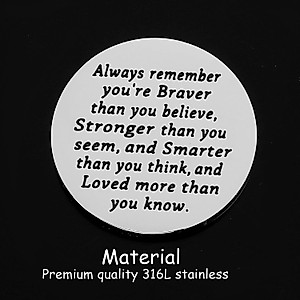 Ahaeth Pocket Hug Token Gifts for Women Men Teenagers Girls You are Stronger Than You Think Inspirational Jewelry Pocket Hug Encouragement Coin