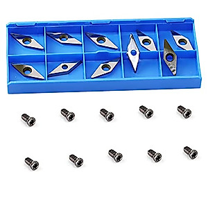 Ci4 Diamond Tungsten Carbide Replacement Cutter Inserts Planer Knives with Radius Point fit for DIY Wood Lathe Turning Detailer Tools Kit or Woodworking Machine Tools Accessories10pcs