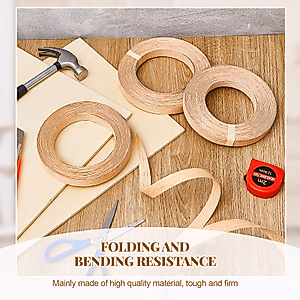Soaoo 6 Roll 3/4 Inch x 50 ft Plywood Edge Banding – Pre-glued Wood Veneer Roll Plywood Edge Trim Flexible Plywood Birch Edge Banding Easy Application for Furniture Restoration