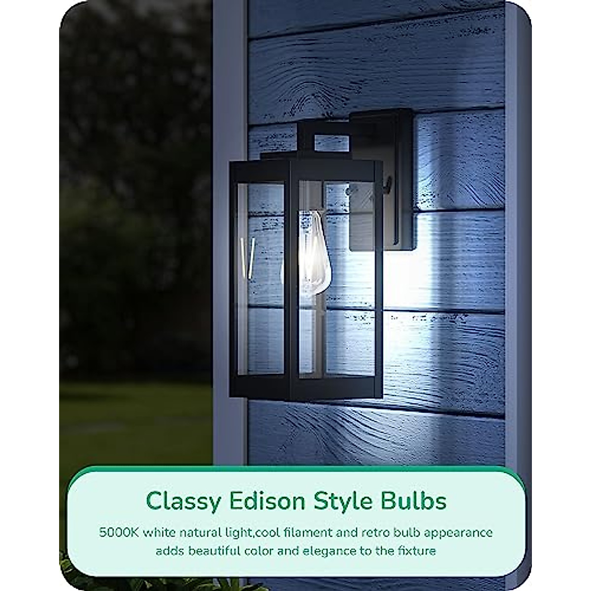 EDISHINE 6 Pack Dusk to Dawn Edison Light Bulbs Outdoor, 700LM 5000K Daylight LED Edison with 240° Beam Angle & E26 Base, 8W Equivalent 60W, Vintage Styled ST64 LED Filament Bulb, UL Listed