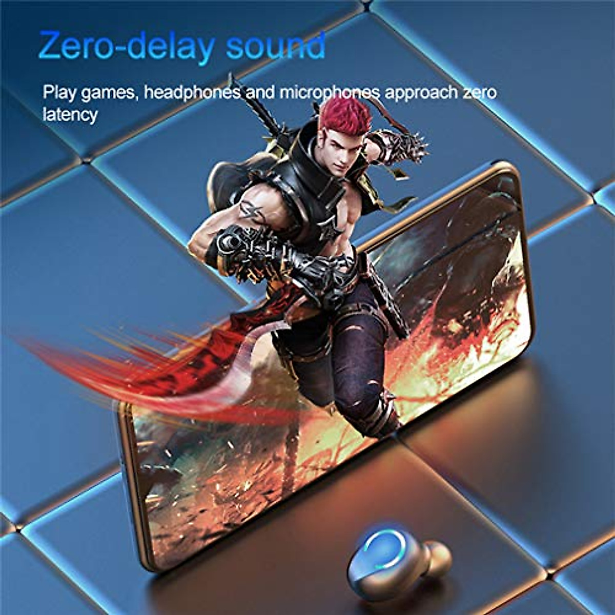 [2022] New Wireless Earbuds Bluetooth 5.0 Headsets, IPX7 Waterproof 100H Playtime with Charging Case LED Battery Display, auriculares,3D Stereo Audio Full Touch Control Headset w/Mic