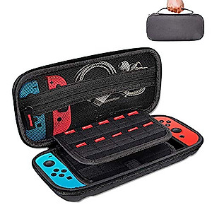 XBrand Carrying Case for Nintendo Switch, Protective Portable Hard Shell Pouch for Nintendo Switch, Premium Travel Game Bag with 10 Game Card Slots for Switch Accessories. (Red)