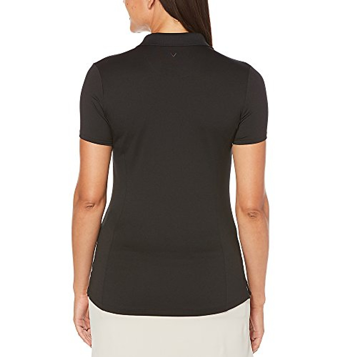 Callaway Womens Opti-Dri¿ Micro-Hex Short Sleeve Polo Caviar LG (Women's 10-12) One Size