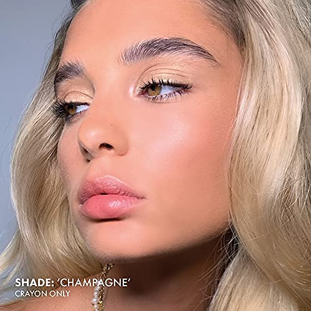 ICONIC LONDON Glaze Crayon | Dual Ended Eyeshadow Stick for Sparkling, Wet-Look Glazed Effect, Cruelty Free, Vegan Makeup, Original (Champagne) 0.92 oz