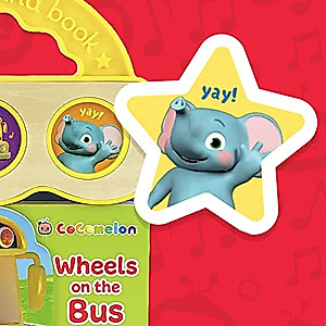 CoComelon Wheels on the Bus 3-Button Sound Board Book for Babies and Toddlers, Ages 1-4