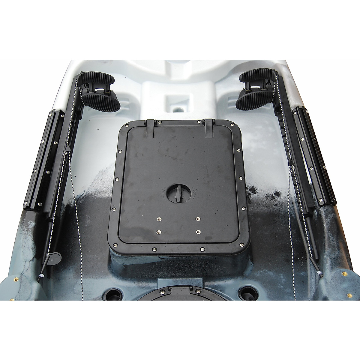 BKC UH-RA220 11.5 Foot Angler Sit On Top Fishing Kayak with Paddles and Upright Chair and Rudder System Included (Camo)