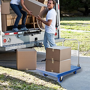 DEFIPRO Foldable Push Cart Dolly 660 lbs Heavy Duty Platform Truck Upgrade Swivel Wheels Moving Flatbed Carts Hand Truck for Garden Warehouse Garage