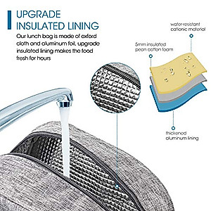 Weewooday 2 Pieces Insulated Lunch Bag Reusable Lunch Box Freezable Lunch Bag Leakproof Tote Bag for Women Men Office Work School Beach Hiking Picnic Fishing