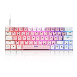 NORCHE 60% Mechanical Gaming Keyboard,Wired/Bluetooth 5.0 Modes,RGB Backlit Ultra-Compact Mini Keyboard, Compact 63 Keys Keyboard for PC/Mac Gamer, Office, Gaming, Home Office