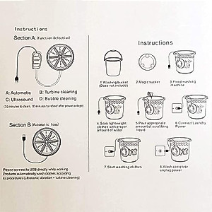 amadao Portable Mini Washing Machine, Ultrasonic Washing Machine 3 In 1, Mini Turbo Washing Machine,Power for Home, Travel, Business Trip Apartment, Dorm