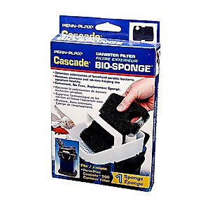 Penn-Plax Cascade 500/350 GPH Canister Filter Aquarium Bio Sponge Replacement; 1 Pack