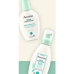 Aveeno Clear Complexion Salicylic Acid Acne-Fighting Daily Face Moisturizer with Total Soy Complex, For Breakout-Prone Skin, Oil-Free and Hypoallergenic, 4 fl. oz