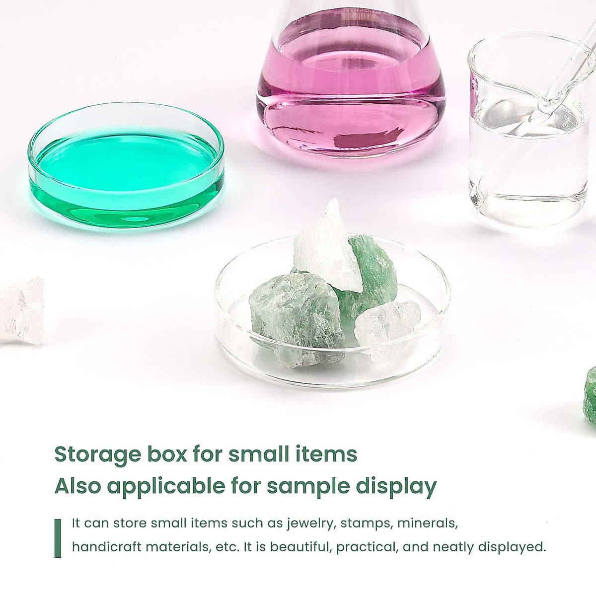 Huanyu 60mm Glass Petri Dish with Lids High Borosilicate Glass Petri Dishes Bacterial Culture Dishes for Lab Science Experiment (5pcs: 60mm)