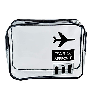 Wobe Travel Bottles and TSA Approved Toiletry Bag, Clear Quart Size with Leak-Proof Travel Containers Set Makeup Bag Accessories for Liquids Carry-On Luggage Compliant for Airplaine