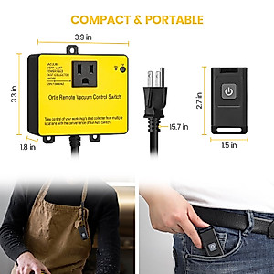 Dust Collector Remote Switch, Ortis 120V Wireless Remote Switch for Dust Collector, 328FT Wireless Range (Battery Included), Heavy Duty Design, Save Your Time and Energy, Enhance Your Work Safety