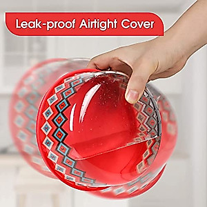 Almcmy Glass Food Storage Containers, 4 Piece Airtight Meal Prep Containers with Lids, BPA Free & Leak Proof Glass Lunch Containers, Microwave, Oven, Freezer, Dishwasher Safe