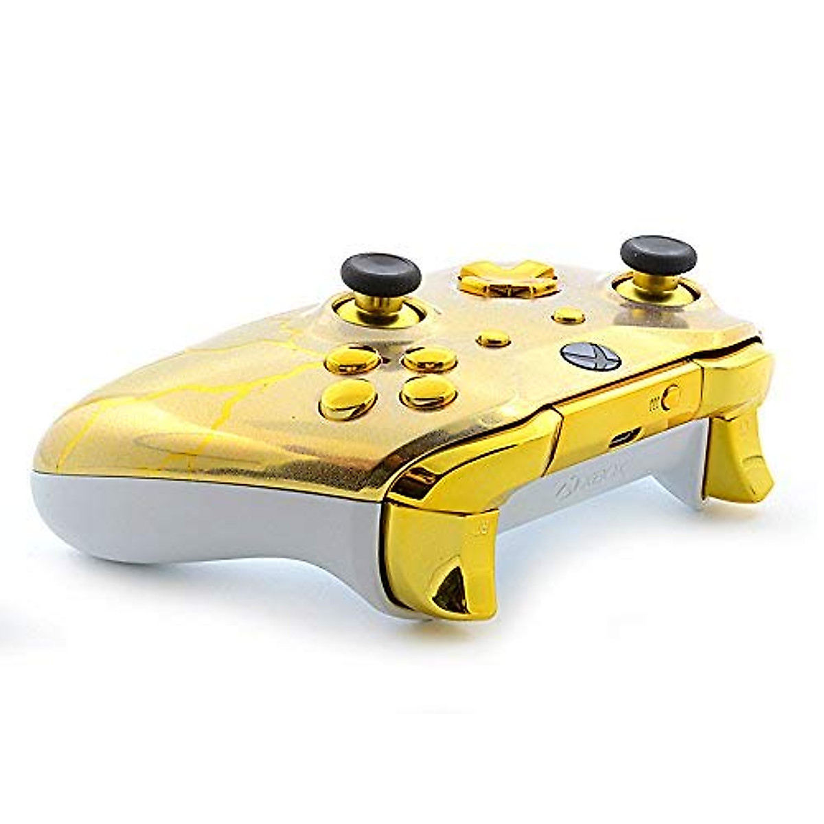 MODDEDZONE Custom MODDED Wireless Controller for Xbox One S/X and PC - With Unique Smart Mods - Best For First Person Shooter Games - Handcrafted by Experts in USA with Unique Design (Gold Thunder)
