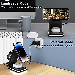 15W Fast Charging Wireless Charger, HATALKIN 3 in 1 Charging Station for Multiple Devices Apple Products, MagSafe Charger Stand for iPhone 14 13 12 Pro Max Mini iWatch 8 Ultra SE 7 6 5 4 AirPods