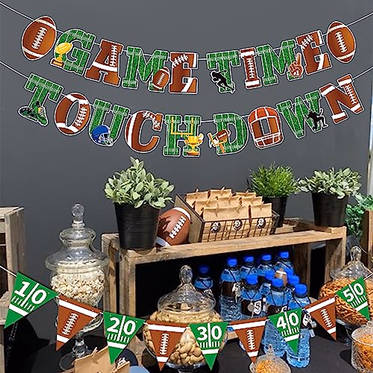 Superbowl Party Decorations 2023 Football Game Time Touch Down Banner Football Party Decorations Sports Party Decorations Super Bowl Football Party Supplies