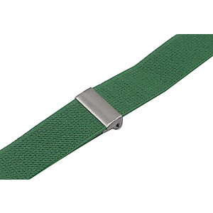 Doloise Suspenders Men&Women Bowtie Set X Back Suspender For Wedding&Formal Events with 1 Inch Wide Elastic Braces (Green)