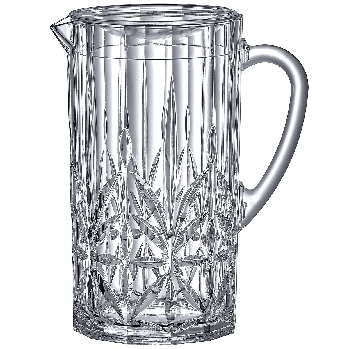 Amazing Abby - Stately - Acrylic Pitcher (80 oz), Clear Plastic Water Pitcher with Lid, Fridge Jug, BPA-Free, Shatter-Proof, Great for Iced Tea, Sangria, Lemonade, Juice, Milk, and More
