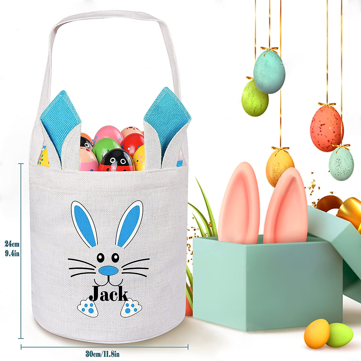 Personalized Easter Baskets for Girls Boys, Jocidea Custom Easter Baskets for Kids Personalized Easter Basket Easter Gifts Easter Basket Stuffers for Kids Easter Basket Toys — Blue