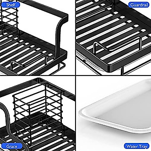 MEYONER Kitchen Sink Organizer, Sink Caddy Sponge Holder for Kitchen Sink, Dish Brush Holder Stainless Steel, Kitchen Soap Caddy with Plastic Removable Drain Pan for Sponge, Brush, Dish Soap