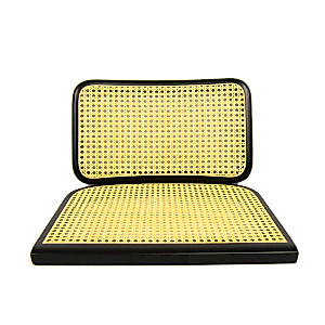 Marcel Breuer Cesca Chair Replacement Cane Seat & Back in Black (Made in Italy; NO Holes)