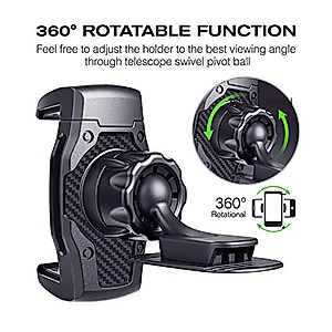 JIMISHA Car Phone Holder, Phone Car Mount with Stick On Base Cell Phone Car Mount Sticky Adhesive Mount Holder for 4 inches to 6.5 inches Smartphones