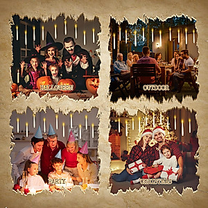 Aisutha Floating Candles with Wand - 12PCs Flameless Candles, Halloween Decorations, Magic Hanging Decorations for Birthday, Party, Halloween Christmas Decor