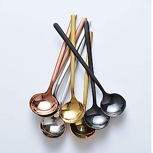 MauSong Professional Coffee Cupping Spoon Dessert Yogurt Spoon Stainless Steel 13x3cm - Rose Gold