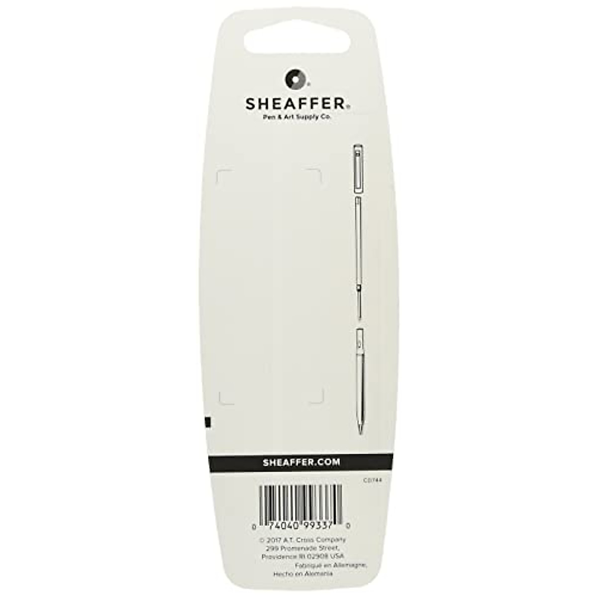 Sheaffer Ballpoint Refill"T" Style - Black Medium Blister Card (fits Sagaris, Taranis & Stylus)