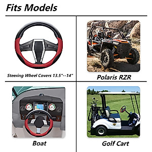 SHEJISI Golf Cart Steering Wheel Cover,13.5" to 14 inch UTV Steering Wheel Cover,Universal Fit for Club Car DS Precedent and Yamaha,13.5" Boat Steering Wheel Cover Non-Slip Comfortable (Fashion)