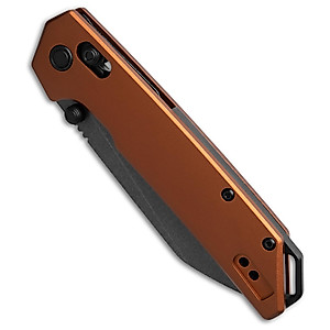 Kershaw Iridium Reverse Tanto Folding Pocket Knife, Sleek 3.4 inch D2 Steel Blade, DuraLock Locking Mechanism, Aluminum Handle, Designed in the USA (Bronze Aluminum/Black Stonewash)