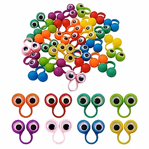 PPXMEEUDC Eye Finger Puppets Googly Eye Finger Puppets Wiggly Eyeball Finger Puppet Rings Eye Finger Toy Kids Party Favor A Pack of 32
