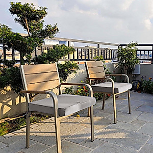 FKSLIFE Outdoor Chair Cushions Set of 2,Patio Chair Cushion Waterproof Outdoor Seat Cushions for Outdoor Furniture Outdoor Seat Cushions with Adjustable Straps (24 * 24 Inches, Light Gray)