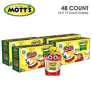 Mott's Original Applesauce, 3.2 oz clear pouches, 12 Count (Pack of 4)