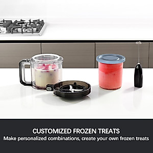 Omnikit Pint Containers Replacement for Ninja Creami Deluxe Pints and Lids - 4 pack, 24OZ XL Cups Compatible with Ninja Creami 11-in-1 Ice Cream Maker NC500 NC501 Series (Deluxe-Grey/Red/Blue/Mint)