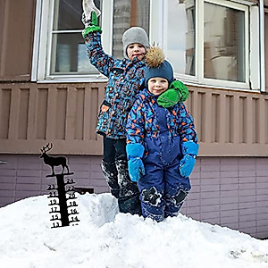 String Line Leveling Marking Gift 24cm Snowflake Snow Measuring Instrument Snowmobile Snow Measuring Instrument Metal Snow Measuring Ruler Outdoor Garden Ornament Precision Level (Black, One Size)