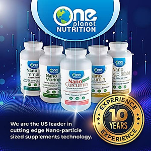 One Planet Nutrition Nano Ginkgo biloba 250 mg Veggie Capsules (120 Servings), Ginkgo biloba Extract, Nano for Higher Absorption, Improves Cognitive Function & Circulation, Non-GMO, Vegan, Gluten Free