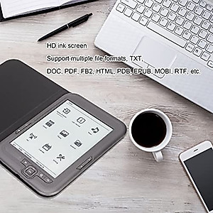 Gaeirt 6in E Book Reader with Case, 800x 600 HD Ink Screen Ereader Eye Protection Ebook Reader Supports up to 16GB, Portable E Reader for Reading(16G)