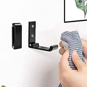 AMMAKER Folding Coat Hooks - 8 Pack Foldable Wall Hooks Aluminum Alloy Wall Mounted Coat Clothes Hook, Heavy Duty Coat Hanger Home Storage Hooks w/ Screws for Jacket Towel Key Bags Headset, Black