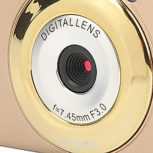 Jeanoko Children Digital Camera, Automatic White Balance 48MP Digital Camera Self Timer Single Shot 8X Optical Zoom Metal Continuous Shooting for Beginners(Gold)
